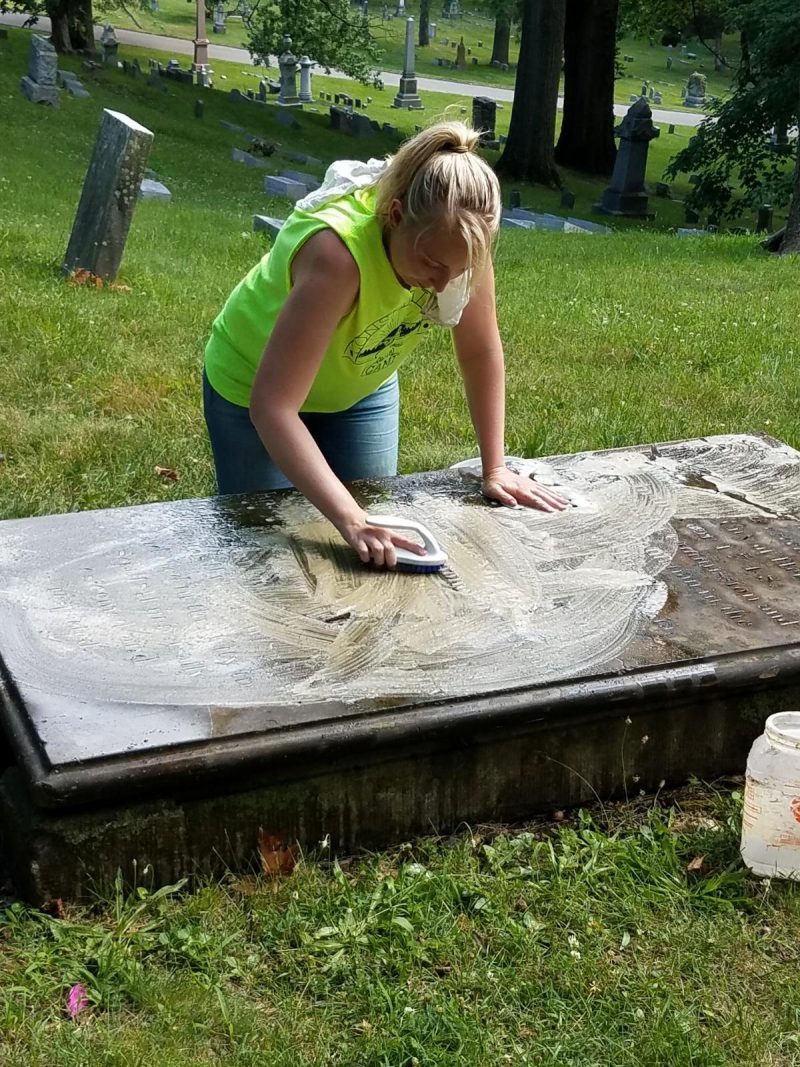 Headstone Cleaning and Restoration Class • Woodland Cemetery & Arboretum